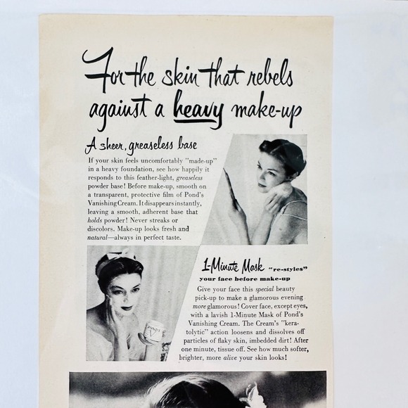 Art | 1949 Elegant Woman Lady Maureen Cooper Skin Care Original Retro ...